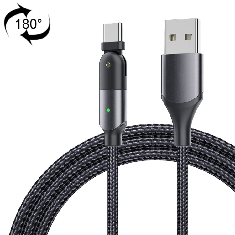 3A USB to USB-C / Type-C 180 Degree Rotating Elbow Charging Cable, 1.2m ...