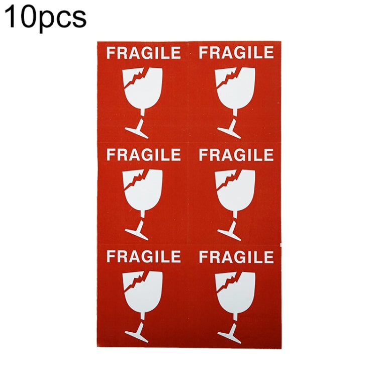 10pcs Self-adhesive English Warning Sticker Fragile Label, Fragile ...