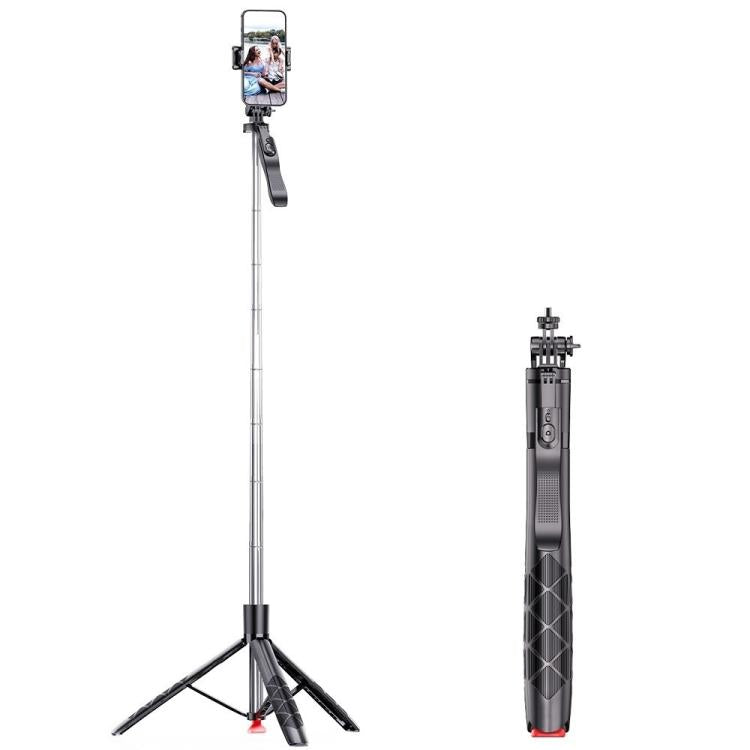 L15TT Stainless Steel Pole Extendable Selfie Stick Auto Pop Up Tripod ...