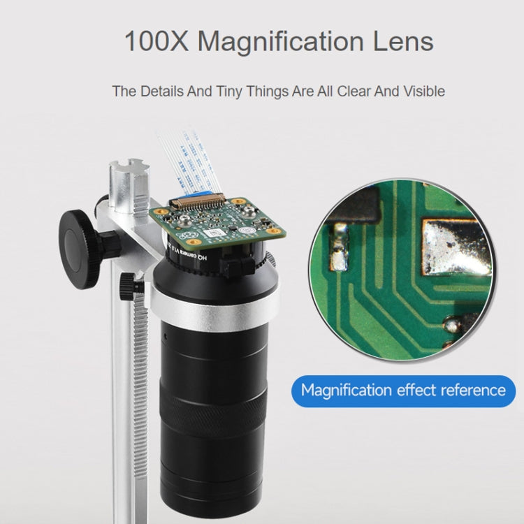 Waveshare 100X Industrial Microscope Lens, C/CS-Mount, for Raspberry P – ORIWHIZ